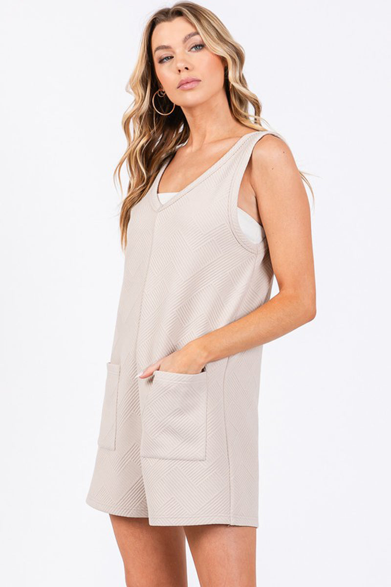 Textured Knit Overall Romper – The Apparel Bar